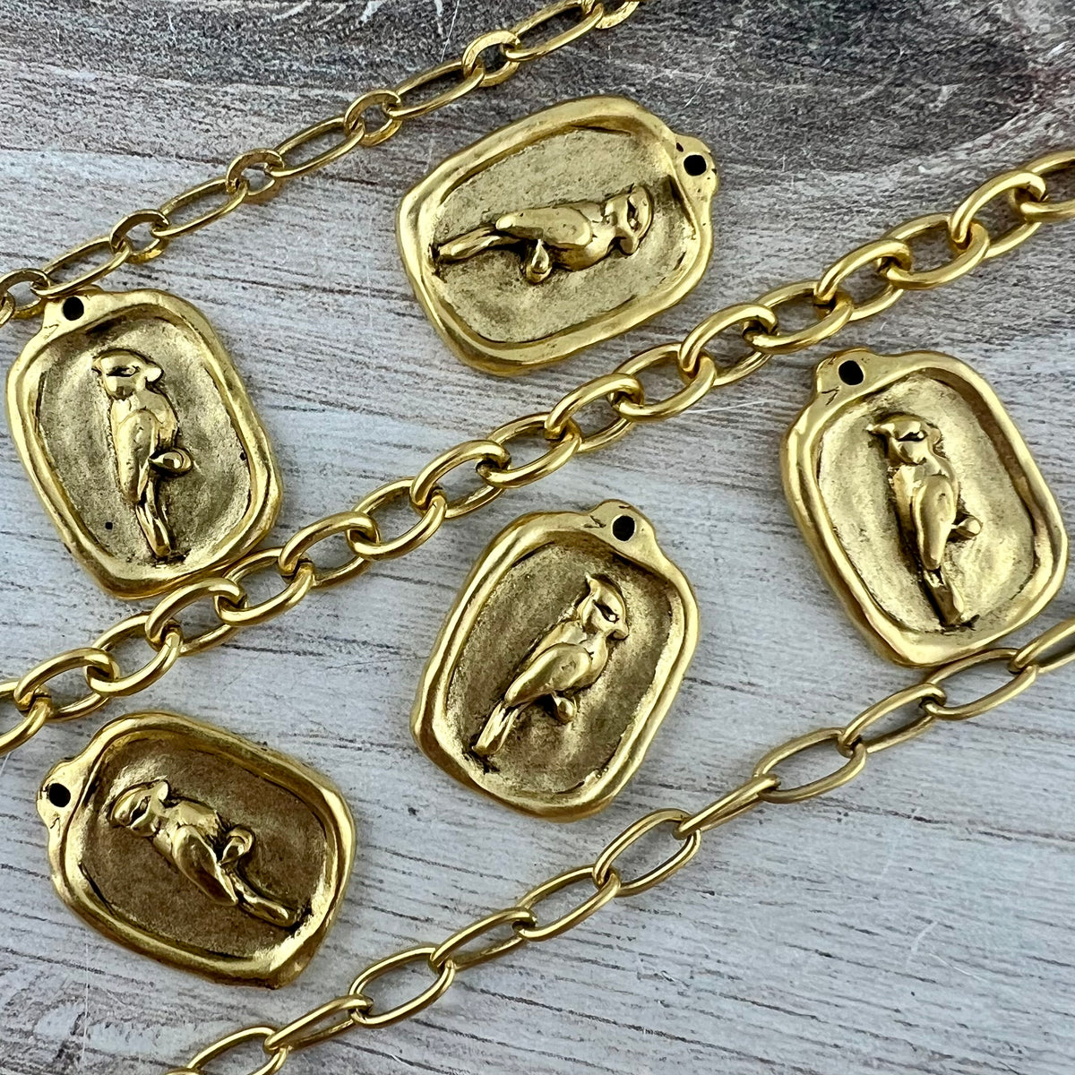 Cardinal Pendant, Antiqued Gold, Gold Cardinal Charm, Jewelry Findings ...