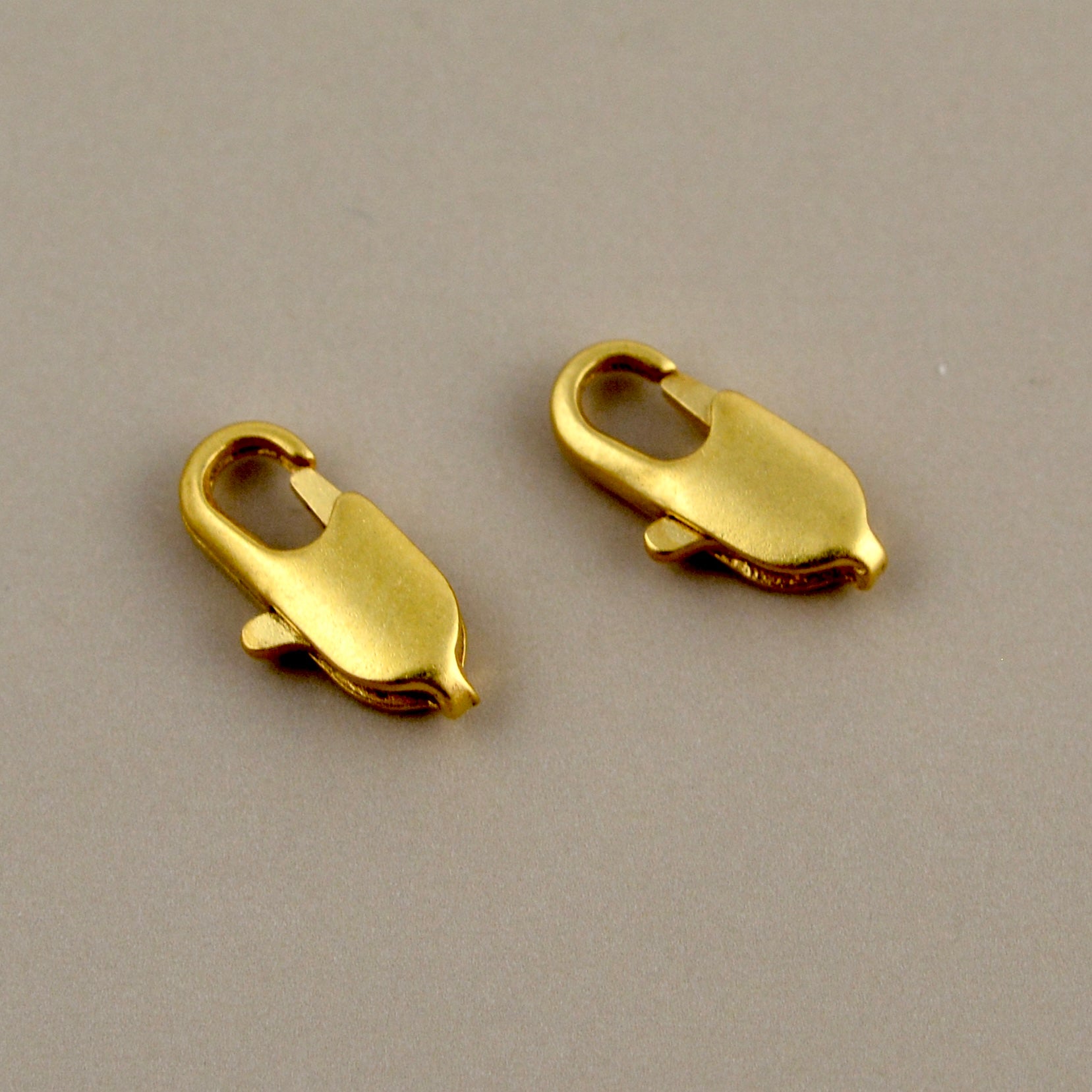 2 Small Skinny Clasps, Gold Lobster Claw, Artisan Necklace Jewelry Mak ...